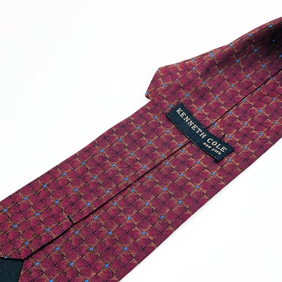 Kenneth Cole | Accessories | Kenneth Cole Tie 0 Silk Red Geometric ...
